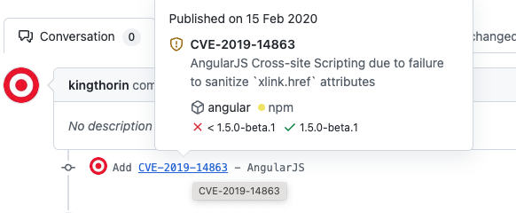 Add Cve 2019 14863 Angularjs By Kingthorin · Pull Request 386 · Retirejs Retire Js · Github