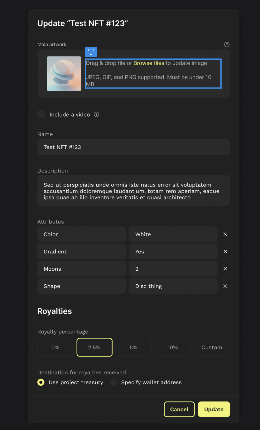 Update Mint Form · Issue #279 · holaplex/hub · GitHub