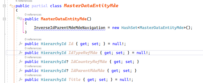 HierarchyId issue with Ef core 6.x after scaffold -> return all properties with type HierarchyId ...