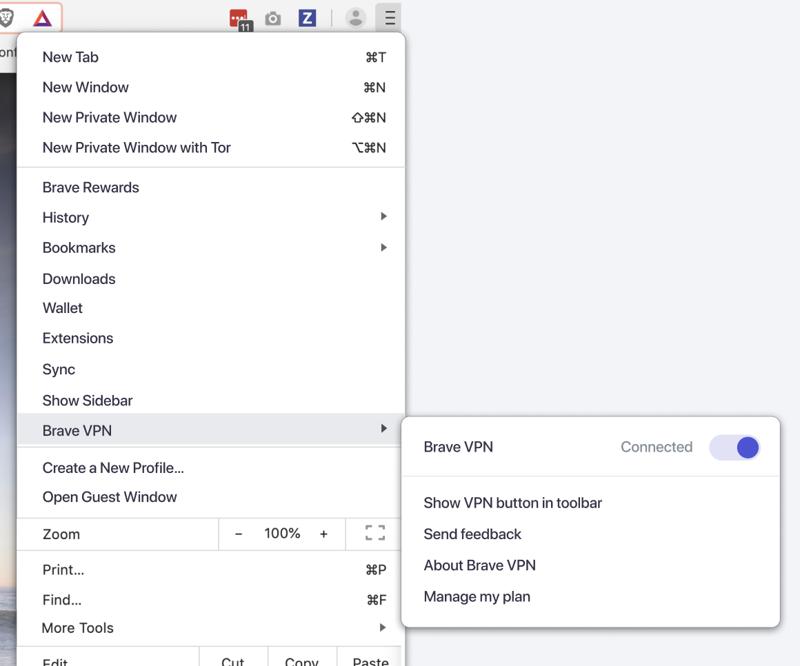 Add `Brave VPN` to hamburger menu · Issue #17244 · brave/brave-browser ...