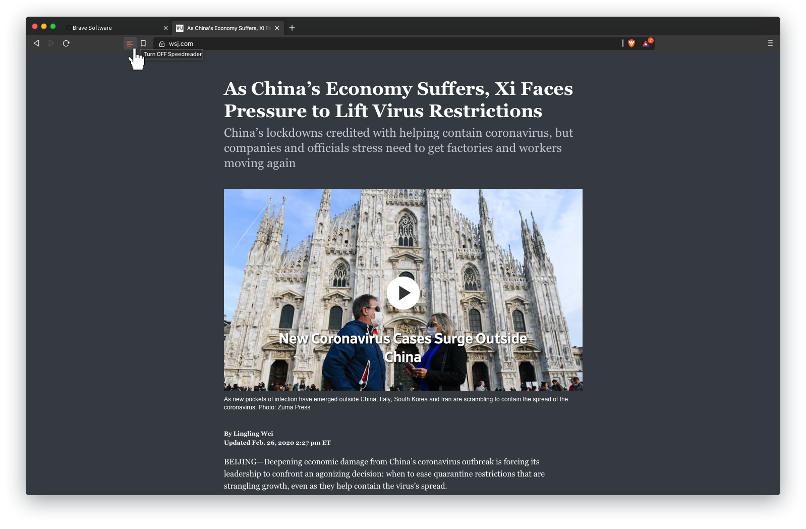 [Meta] Add Speedreader view · Issue #9810 · brave/brave-browser · GitHub