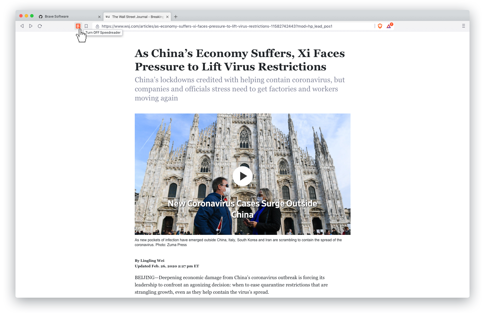 [Meta] Add Speedreader view · Issue #9810 · brave/brave-browser · GitHub