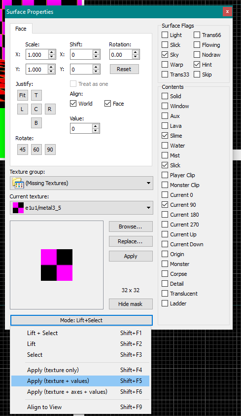 Don't transfer surface/content flags with Alt+click and related ...