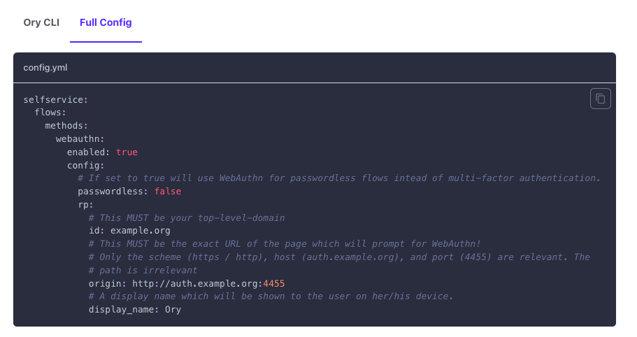 Docs: Webauthn yaml configuration incorrect · Issue #2414 · ory/kratos · GitHub