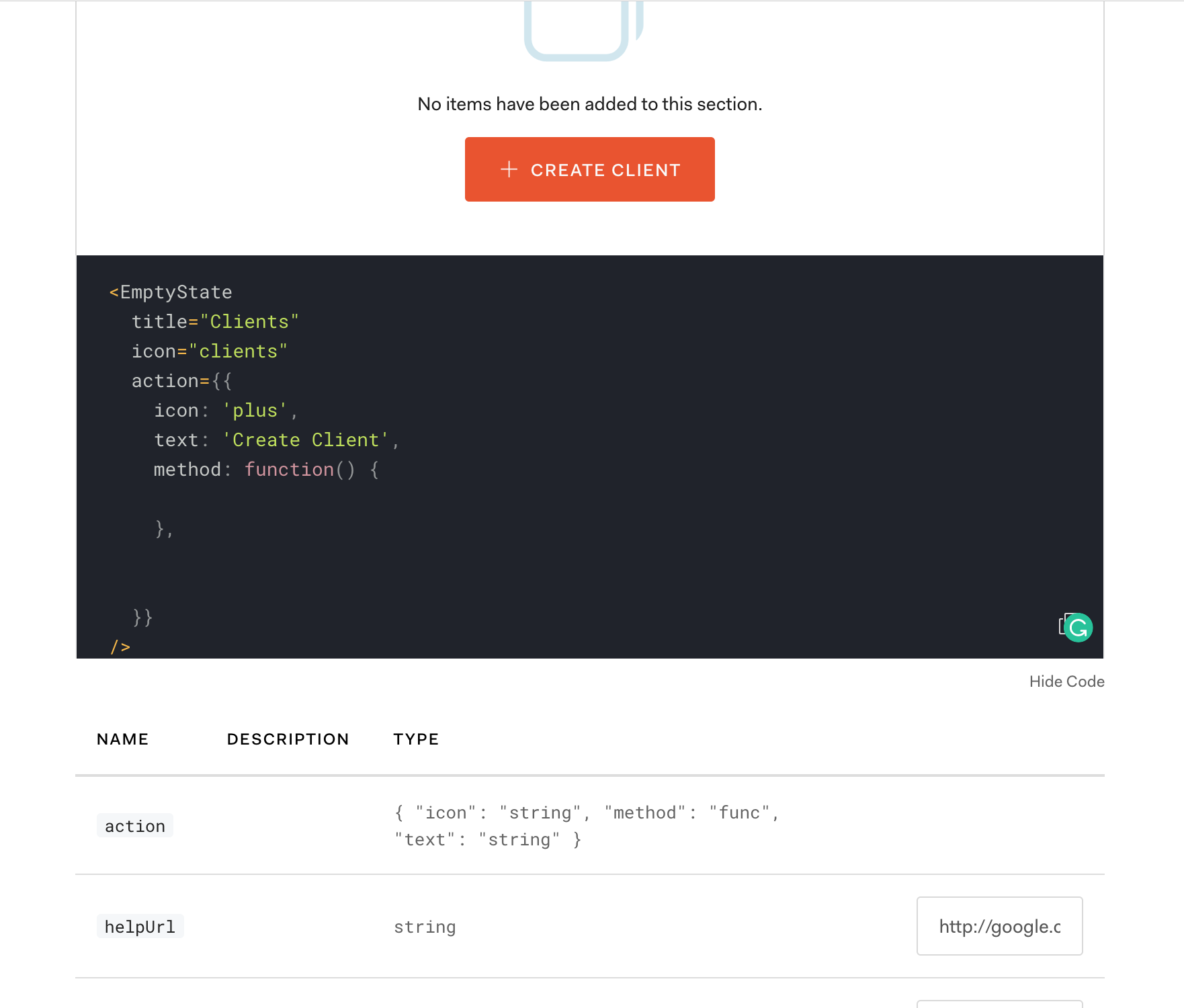 Empty State propTable won't update on helpUrl prop · Issue #488 · auth0/cosmos · GitHub