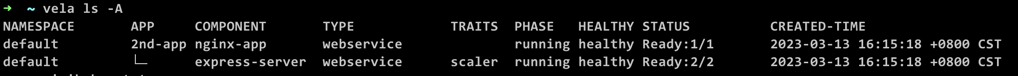 vela ls -A isn't well format · Issue #5662 · kubevela/kubevela · GitHub