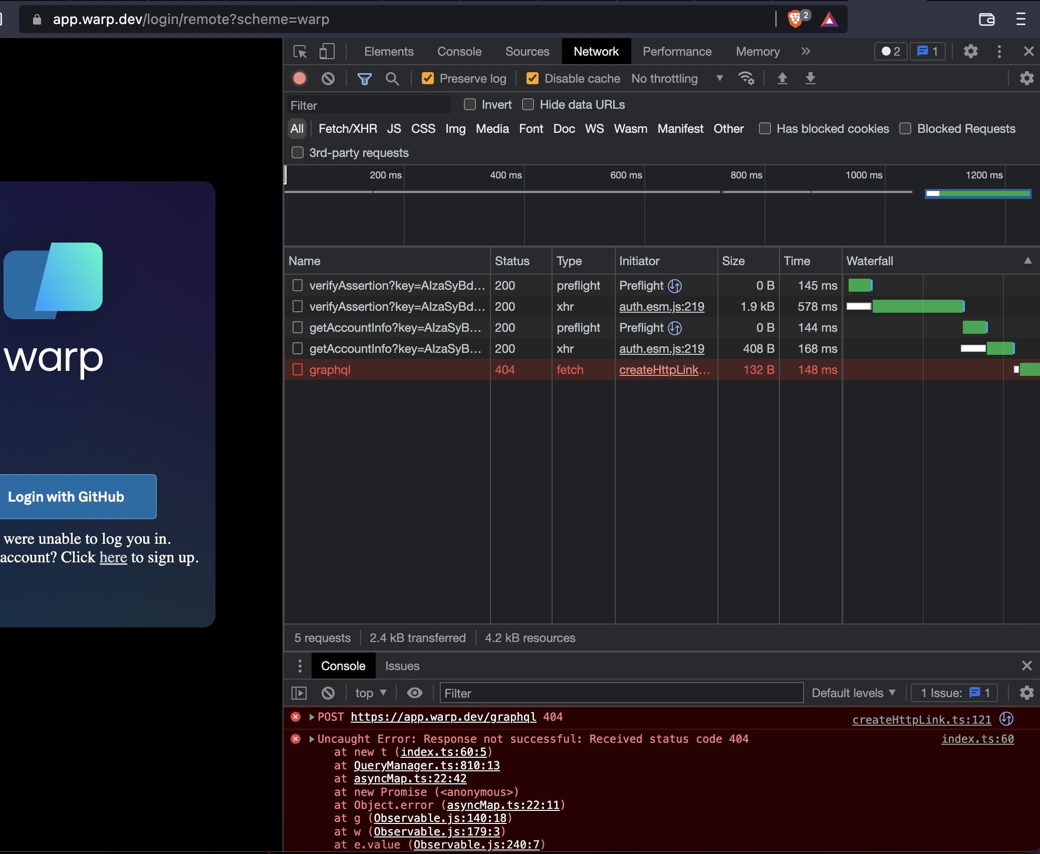 Cannot Login With Github · Issue 919 · Warpdotdevwarp · Github