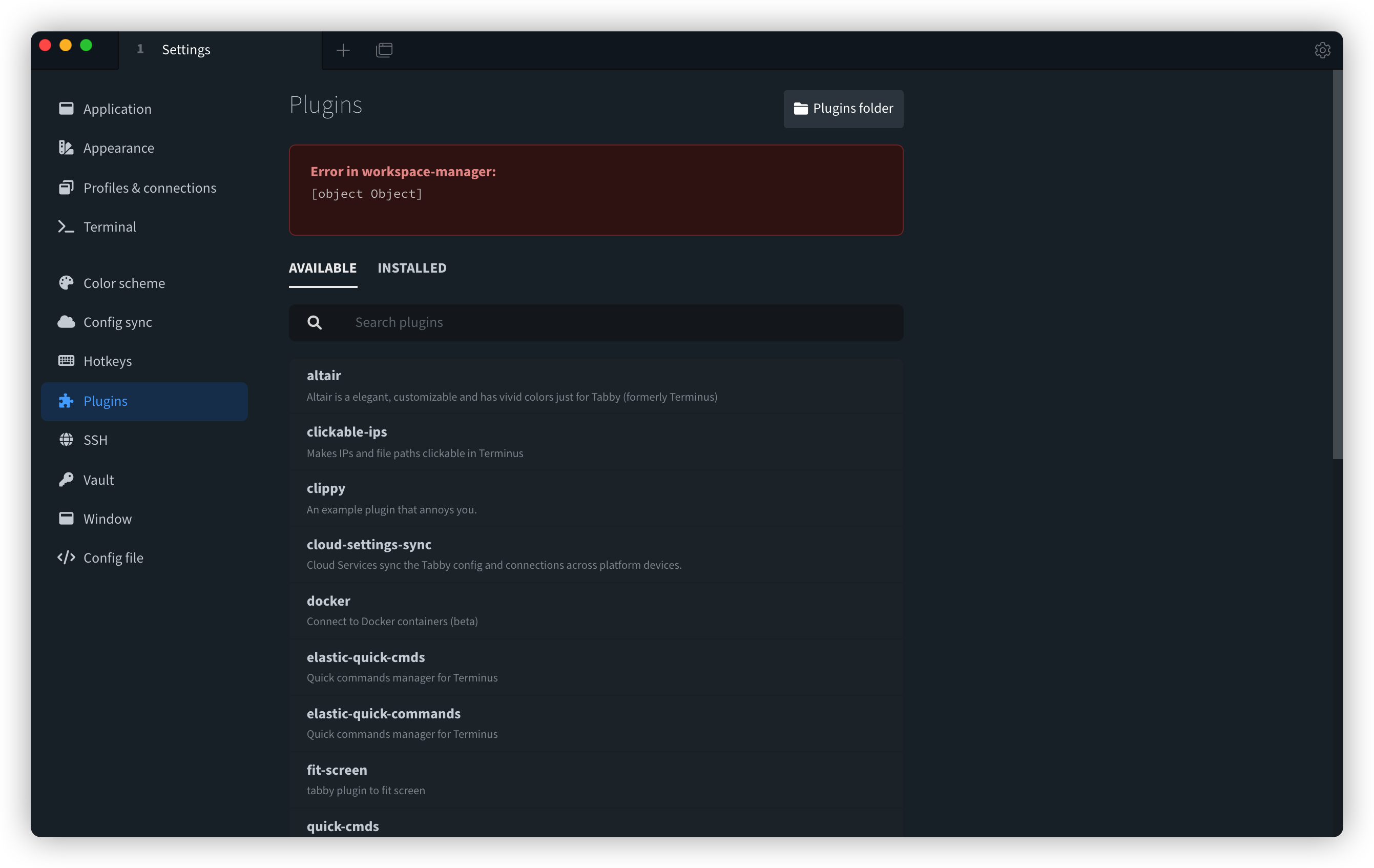 Plugin download failed · Issue #5358 · Eugeny/tabby · GitHub
