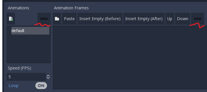 Animatedsprite Animation Frames Editor Shows Error On Delete Buttons · Issue 12051