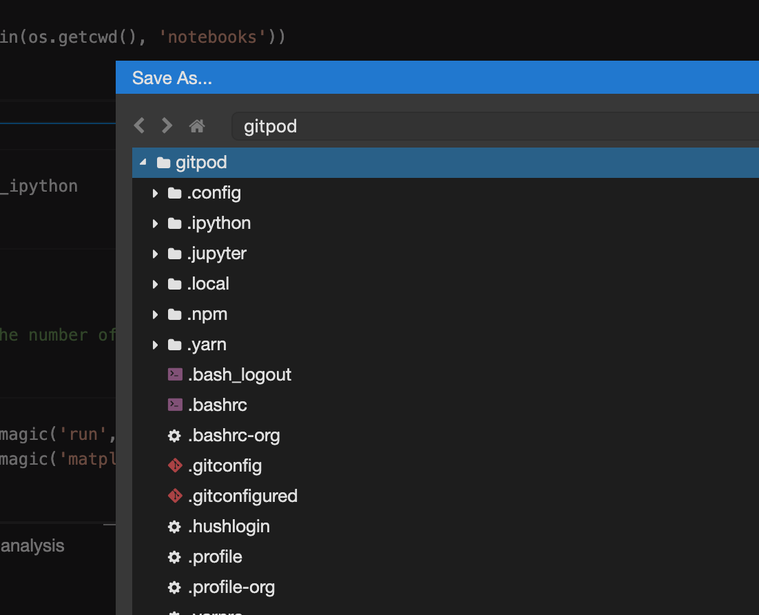 "Save as..." should default to current project, not home dir · Issue #803 · gitpod-io/gitpod ...