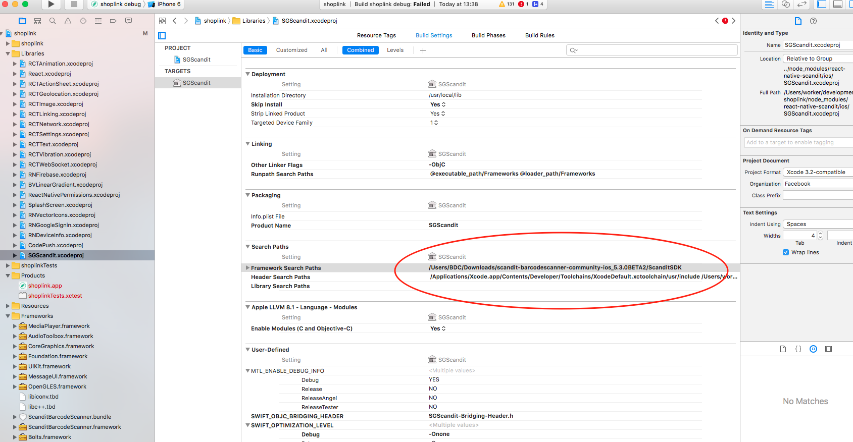 Issue with ScanditBarcode/ScanditBarcodeScanner.h file not found · Issue #2 ...