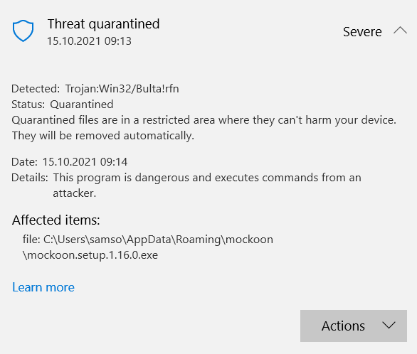 Windows Security Trojan detection · Issue #578 · mockoon/mockoon · GitHub