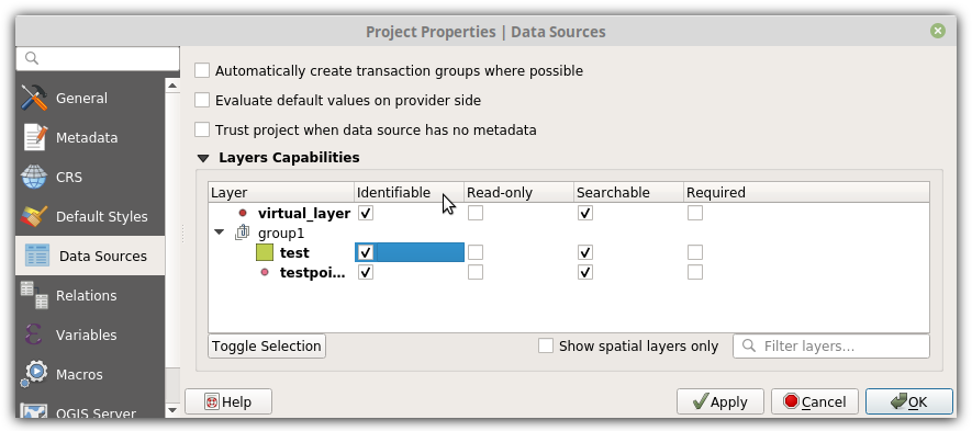 Show Layer Groups In Identifiable Layers And Snapping Options Panels · Issue 16209 · Qgis