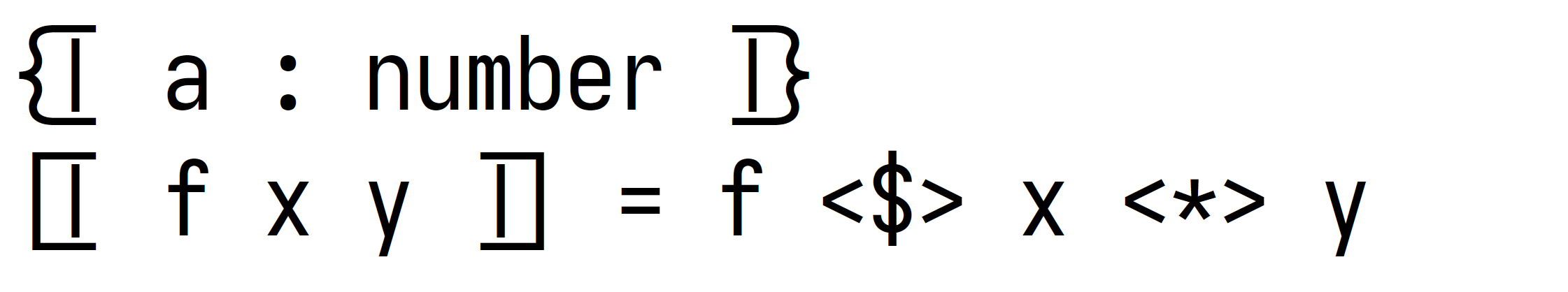 Ligatures for {| and |} · Issue #767 · be5invis/Iosevka · GitHub