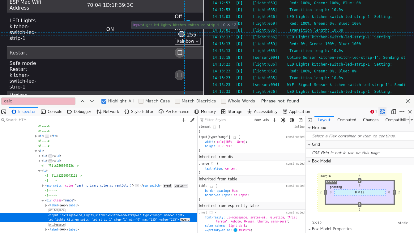 range input for Light component is unusable · Issue #42 · esphome ... range input for Light component is unusable · Issue #42 · esphome ...
