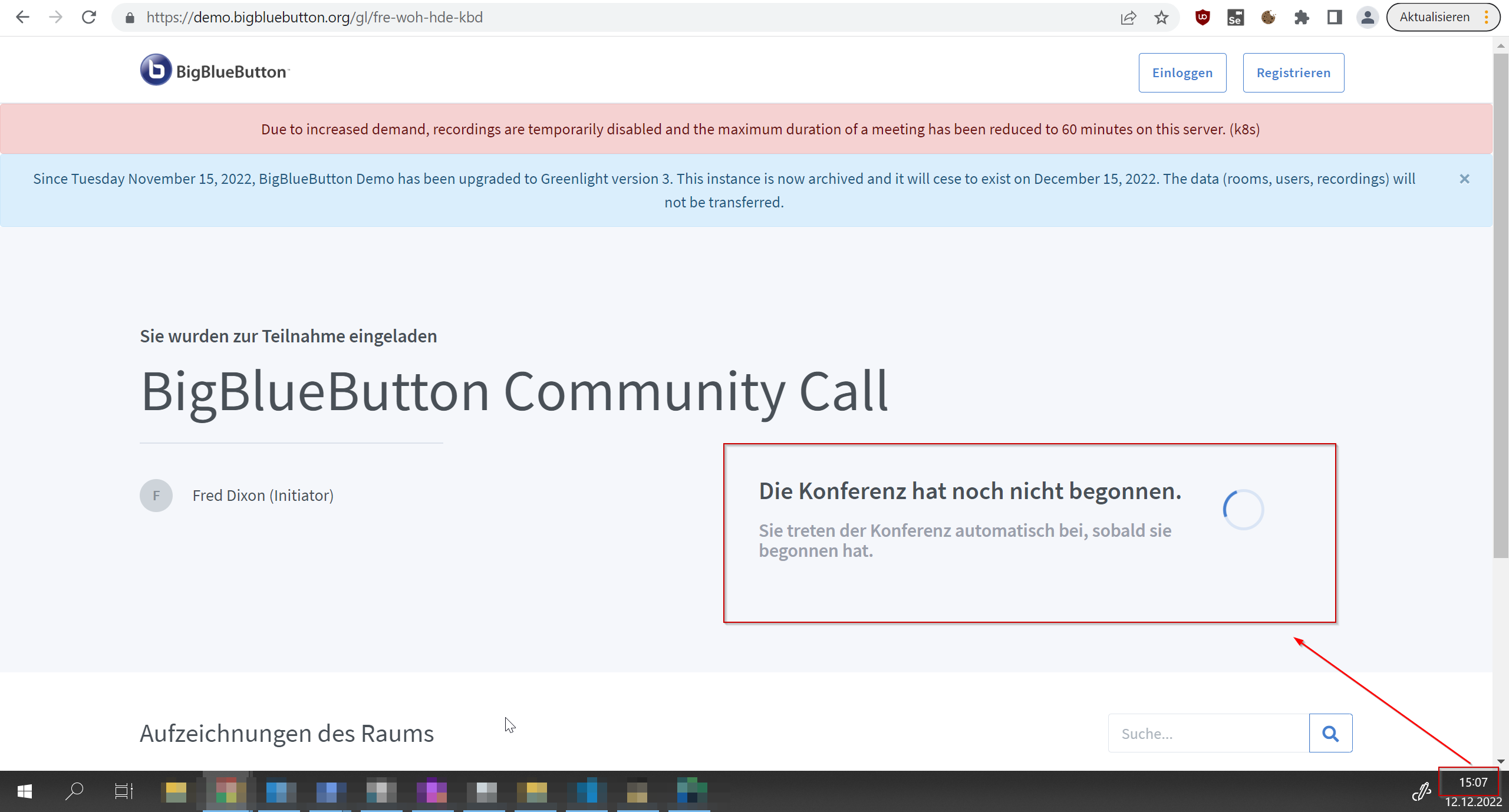 V3: Waited forever for the meeting to begin · Issue #4259 · bigbluebutton/greenlight · GitHub