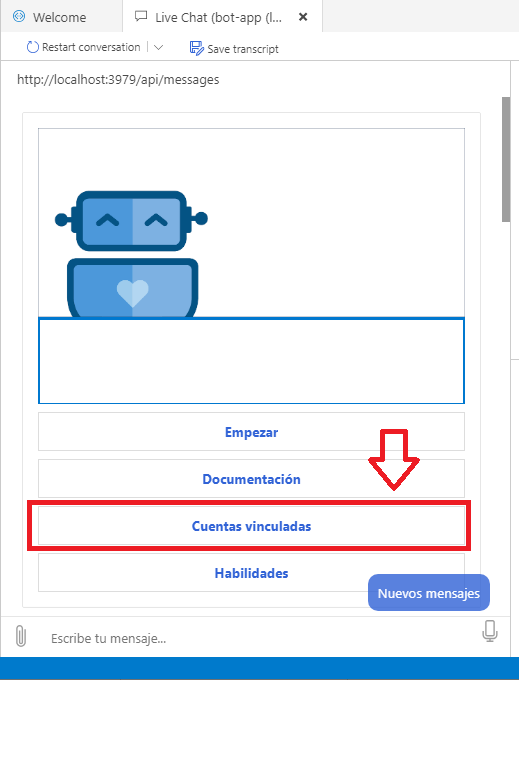 Linked Accounts Example inside Typescript Virtual Assistant link not working · Issue #1824 ...