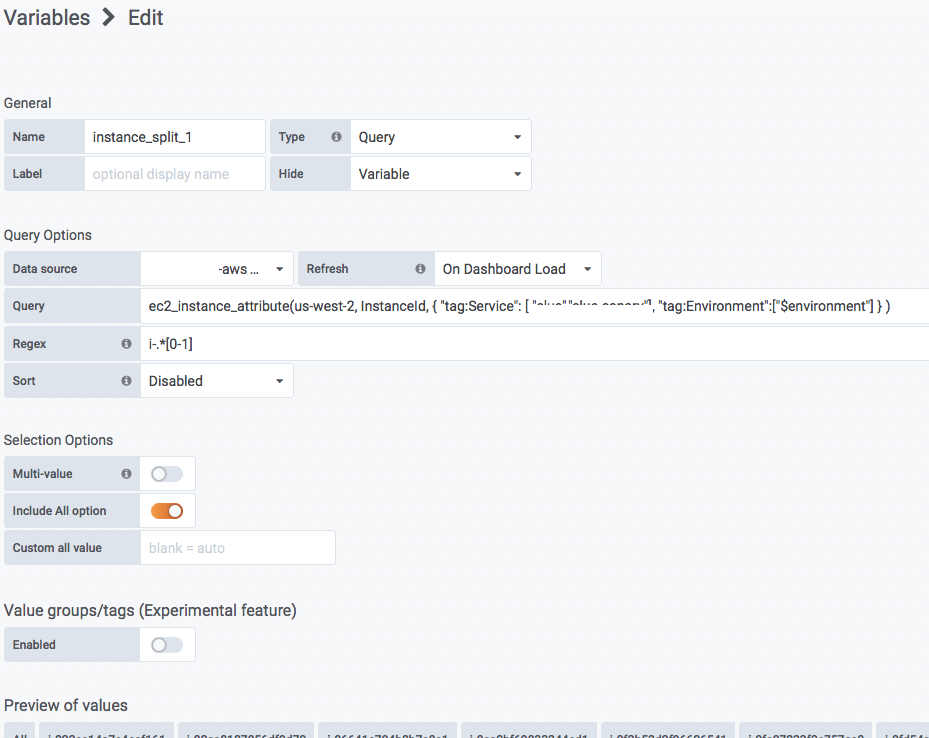 CloudWatch variables not split when using All without Multi-value · Issue #21592 · grafana ...