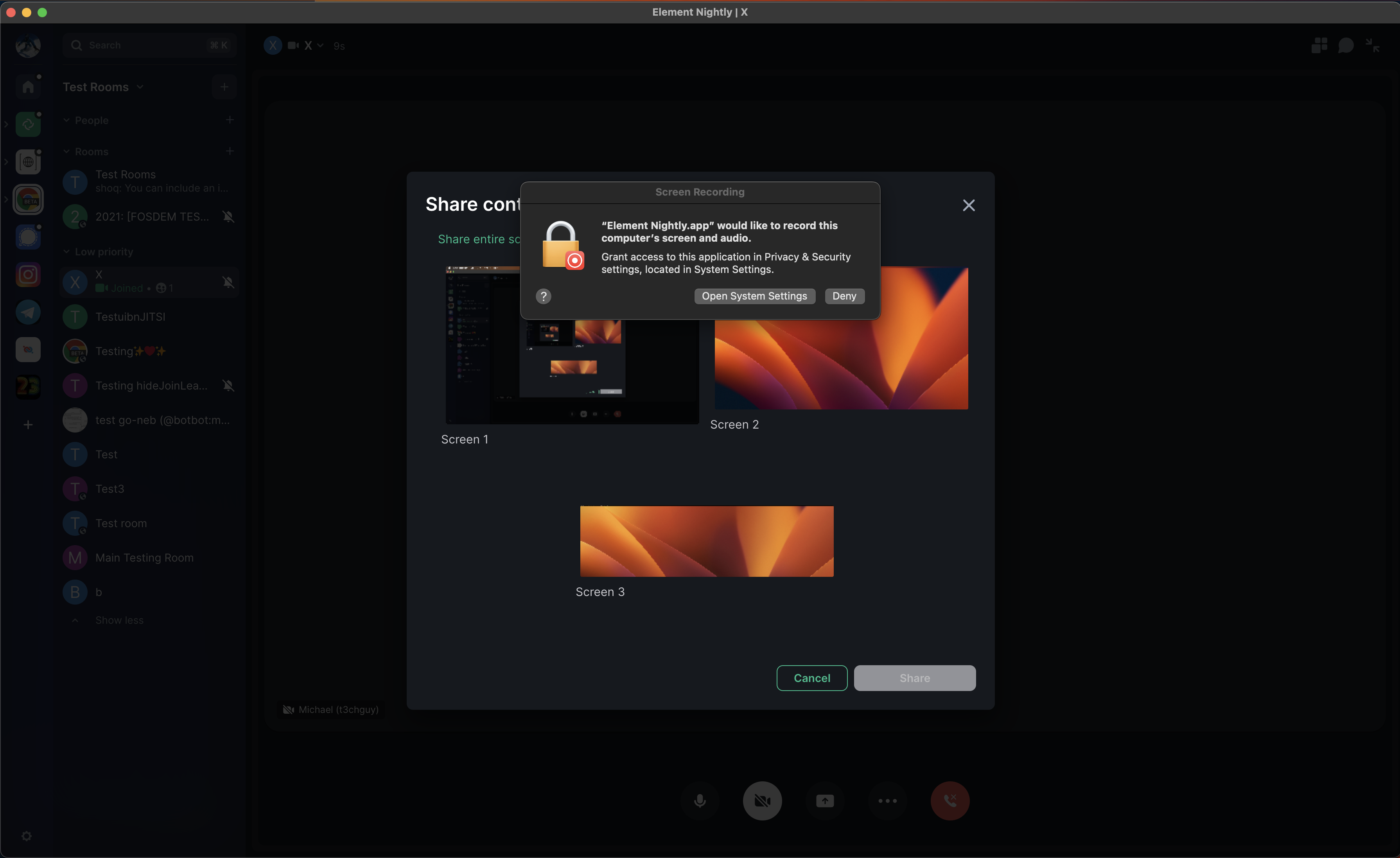 Jitsi screensharing doesn't work on desktop · Issue #683 · element-hq/element-desktop · GitHub