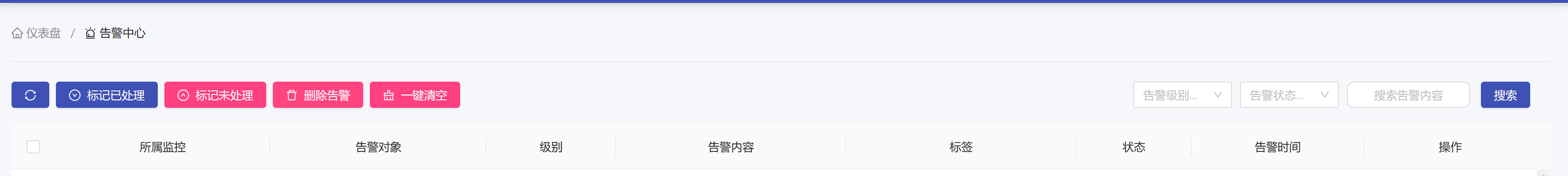 [Task] It is hoped that the [Monitoring List] and [Alarm Center] pages can be added to filter ...