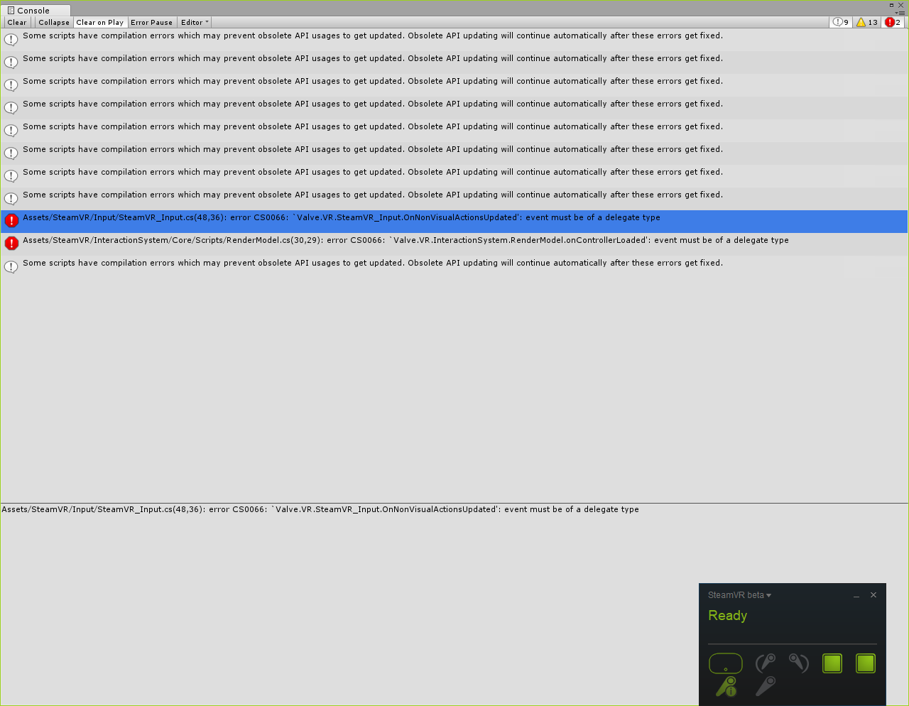 Event Must Be Of A Delegate Type · Issue 156 · Valvesoftware Steamvr Unity Plugin · Github
