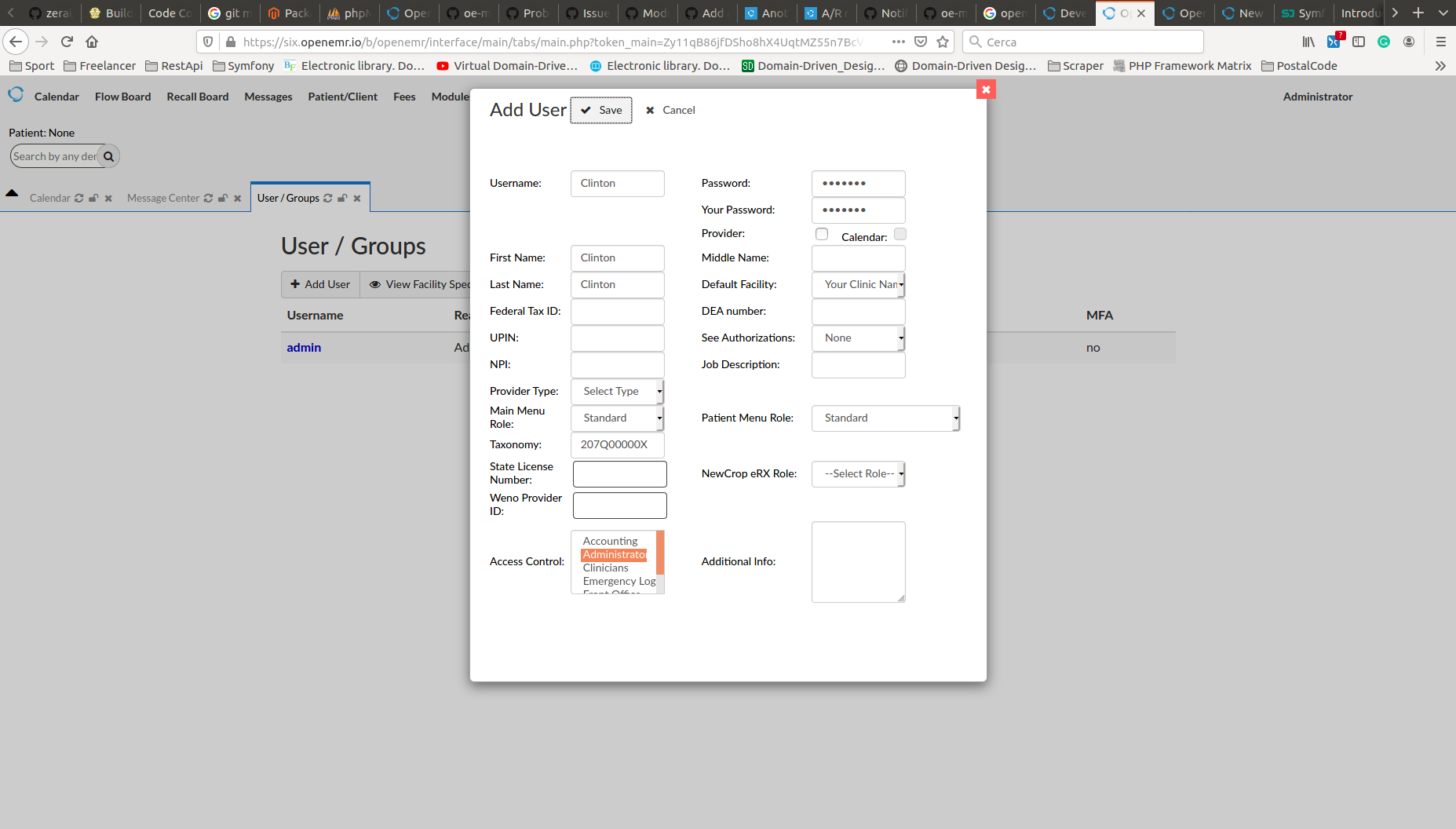 Problem With Add User Capability · Issue 2913 · Openemropenemr · Github 8225