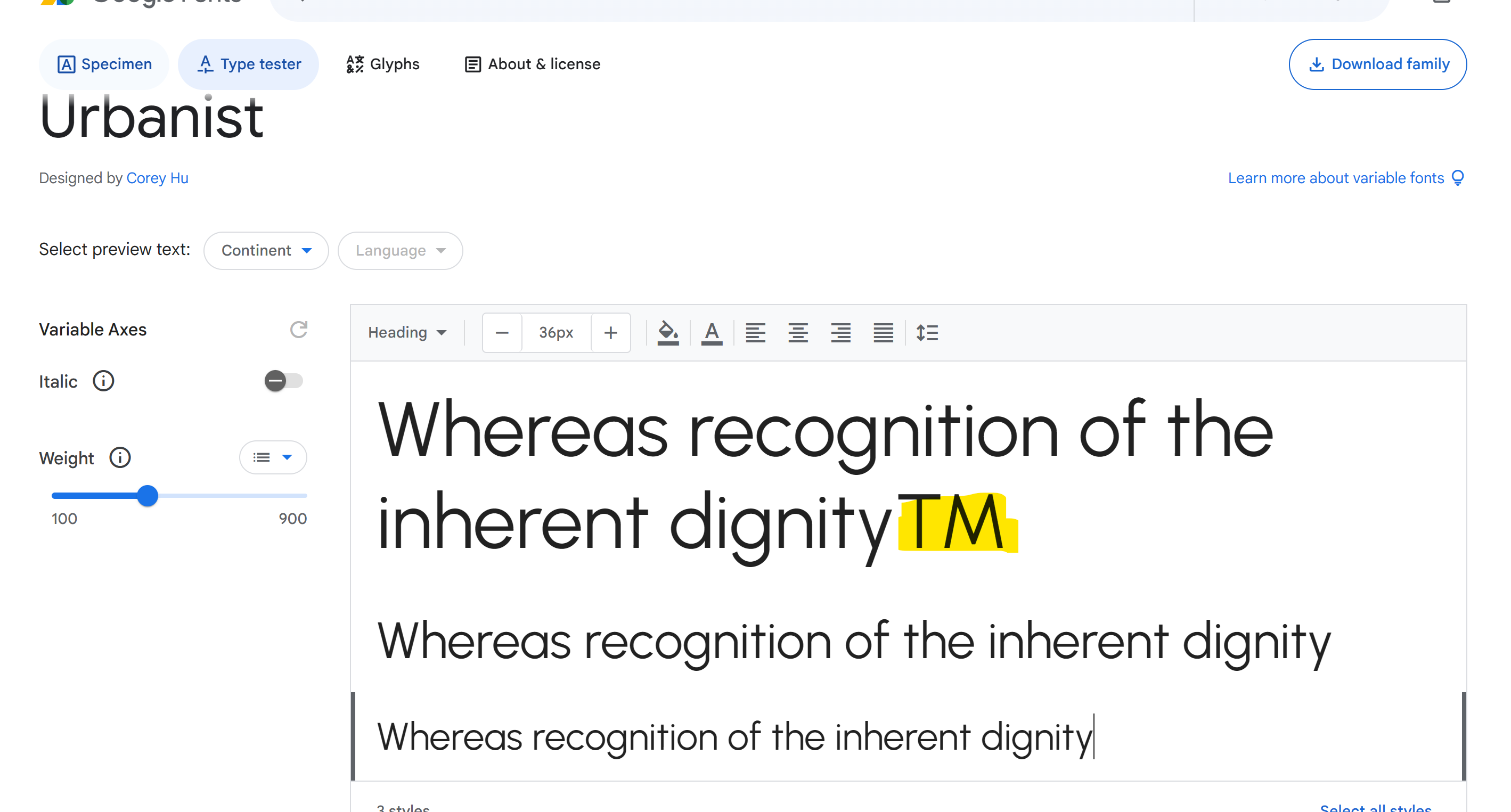 Urbanist font doesn't display trademark symbol (™) properly · Issue #6942 · google/fonts · GitHub