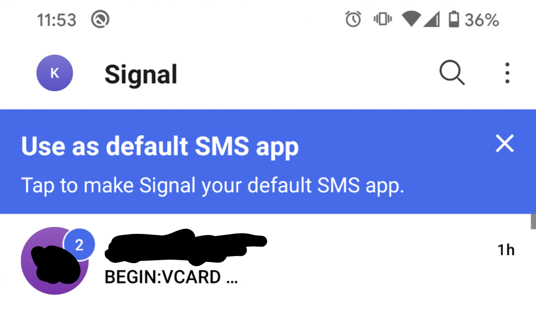 Android app crashes after recieving VCF SMS · Issue #9726 · signalapp/Signal-Android · GitHub