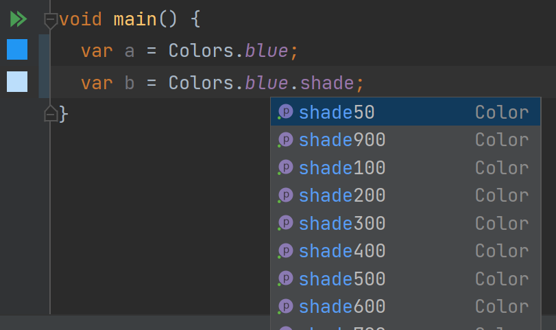 Actual Colors Of The Colors Shades Should Be Visible On The Code Completion Menu · Issue 6037