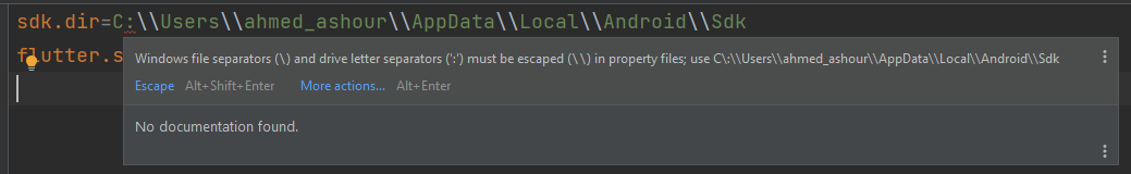 [android] `local.properties` is not escaping `:` on Windows · Issue #100143 · flutter/flutter ...