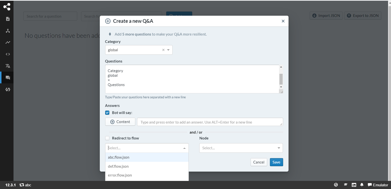 QnA redirect to flow, missing last flow in list · Issue #859 · botpress/v12 · GitHub