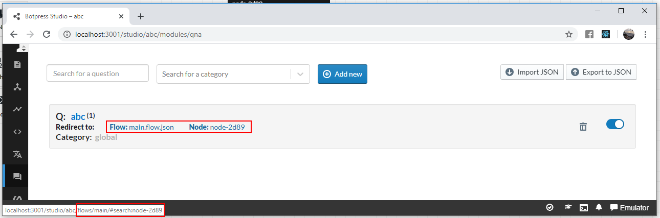 The search link from the Q&A item list is broken · Issue #927 · botpress/v12 · GitHub