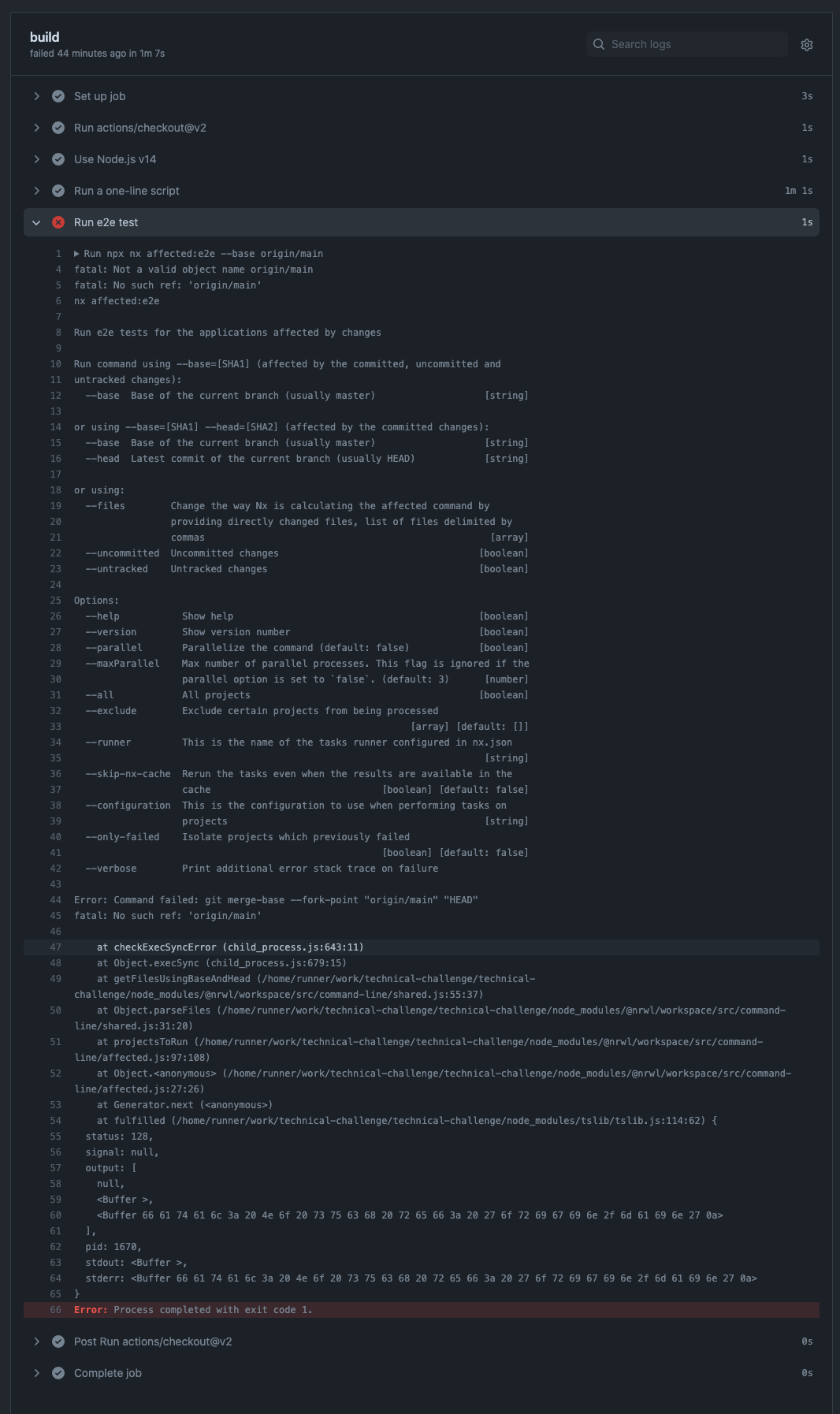 Git Actions Fails When Nx Affectede2e Runs · Issue 6181 · Nrwlnx · Github 