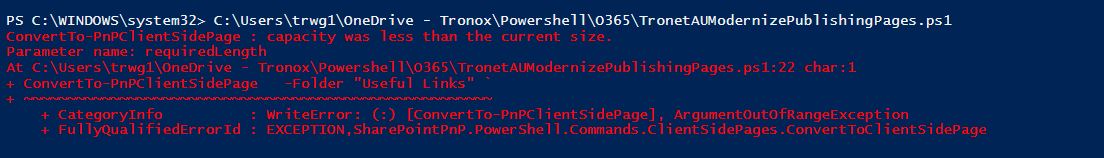 capacity was less than the current size. · Issue #130 · pnp/modernization · GitHub