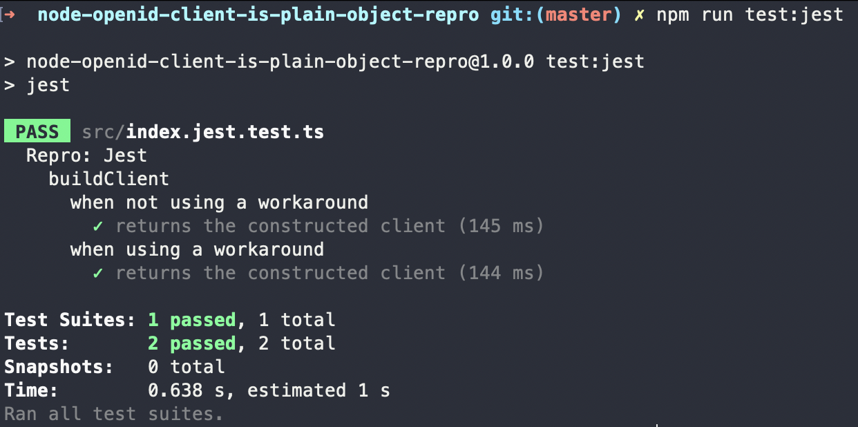`isplainobject` Returning `false` When Running Inside Jest · Issue 545 · Panva Node Openid