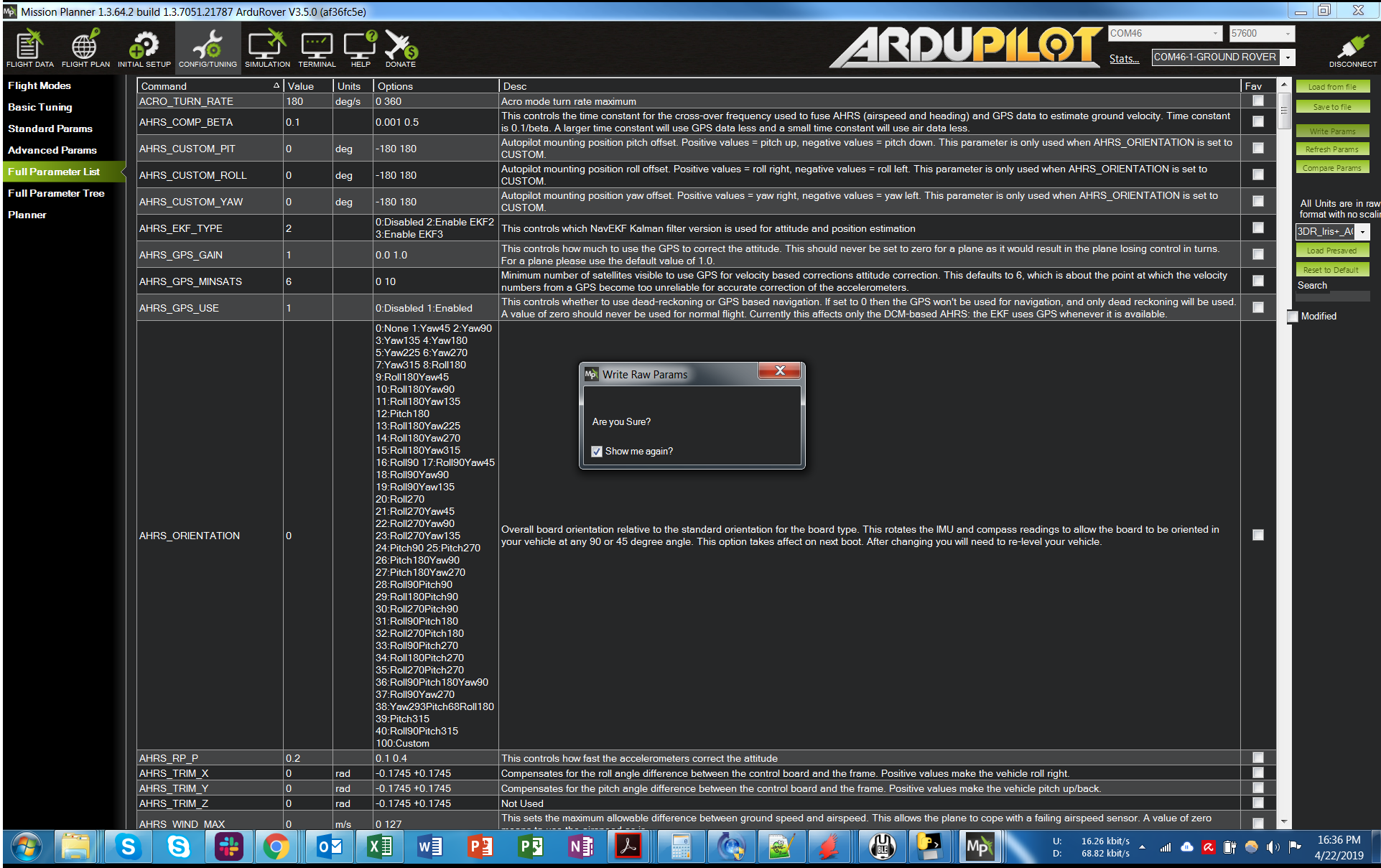 Write Params Window Missing OK/similar button · Issue #2132 · ArduPilot/MissionPlanner · GitHub
