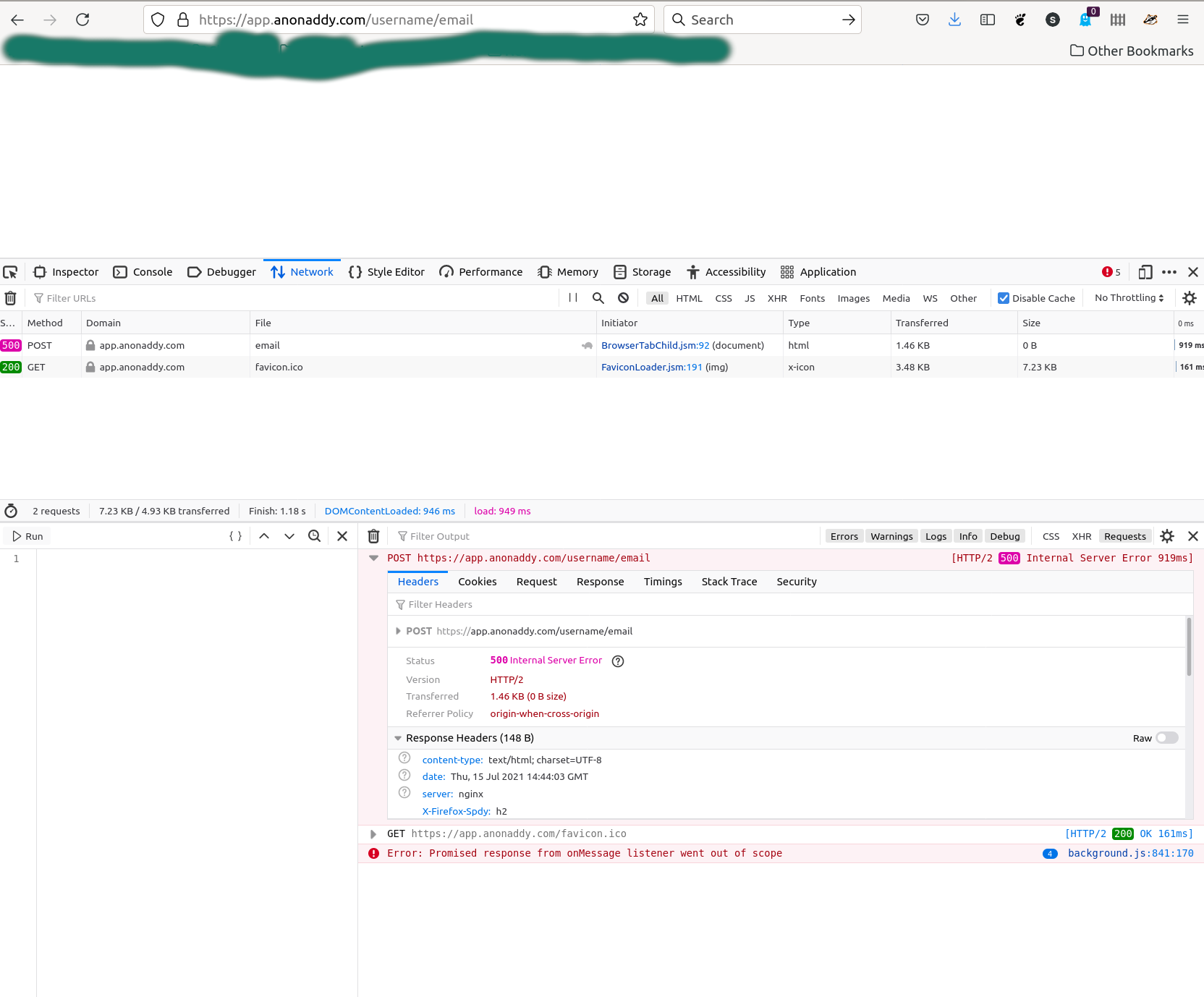 On firefox, username reminders are not sent · Issue #174 · anonaddy/anonaddy · GitHub