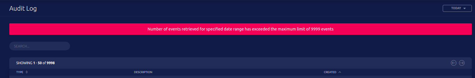 Audit Log - Number of events exceeds 9,999 limit · Issue #206 · gravitational/webapps · GitHub