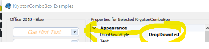 [Bug]: When ComboBox is in `DropDown` Mode, then any "Style settings" for the Text control are ...