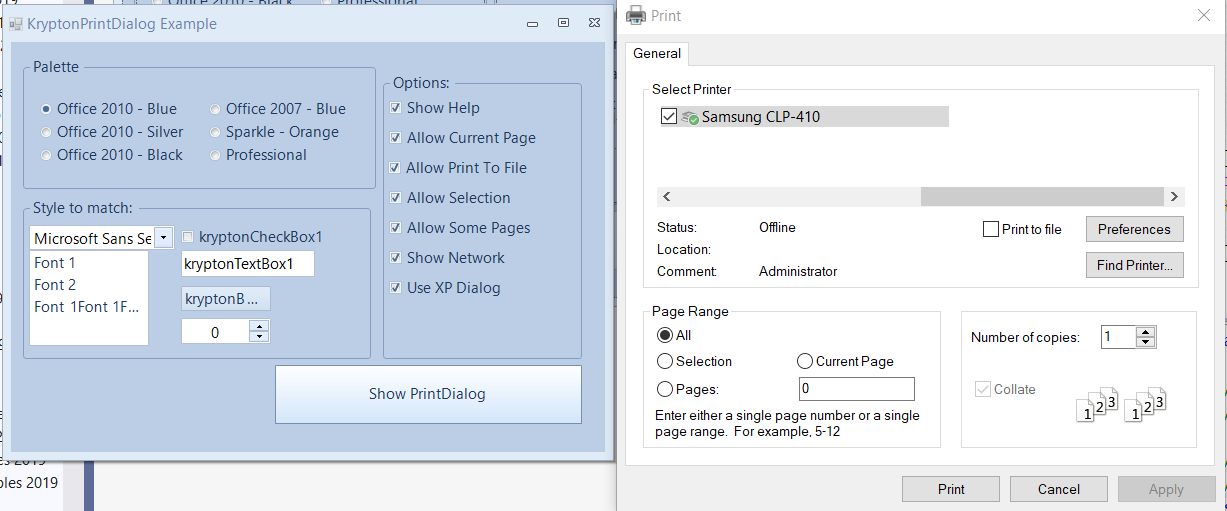 [Feature Request]: "Print Dialog" is in the Main Forms elements - Where is Kryptons' Standard ...