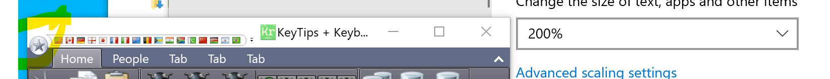 [Bug]: Wrong Ribbon Form Height when Windows is using scaling; e.g. 200 ...