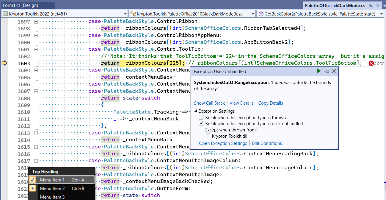 [Bug]: "PaletteOffice2010BlackDarkMode" Throws excpetion for tooltip color usage · Issue #1070 ...