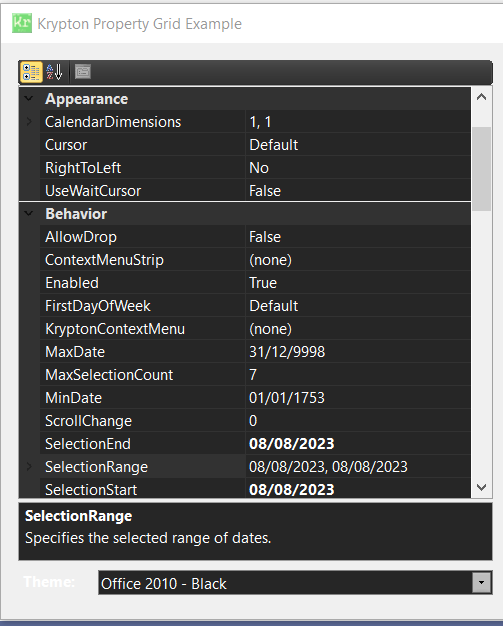 [Bug]: `KryptonPropertyGrid` background colour/text don't display correctly for some (most ...