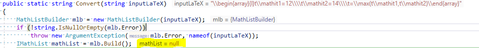 Failure to convert `array`'s in MathListBuilder · Issue #60 · verybadcat/CSharpMath · GitHub