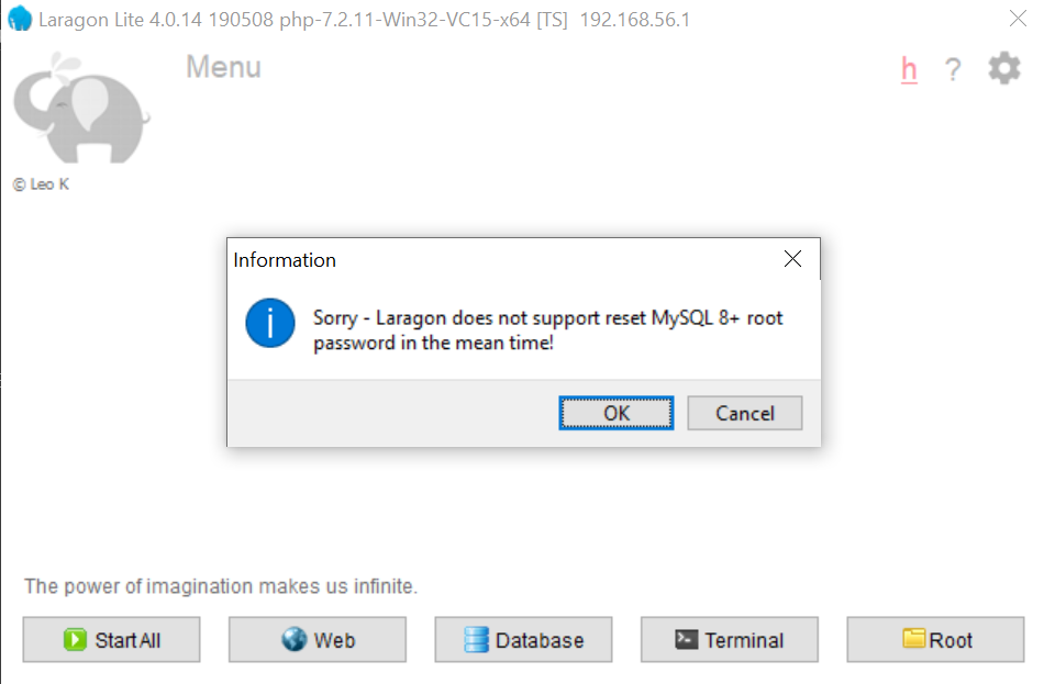  feature Add Change Root Password For Mysql 8 0 Issue 184 Leokhoa laragon GitHub