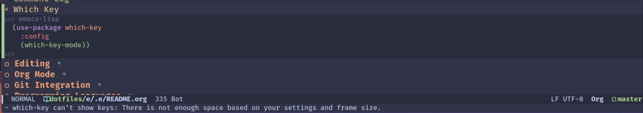which-key can’t show keys: There is not enough space based on your settings and frame size ...