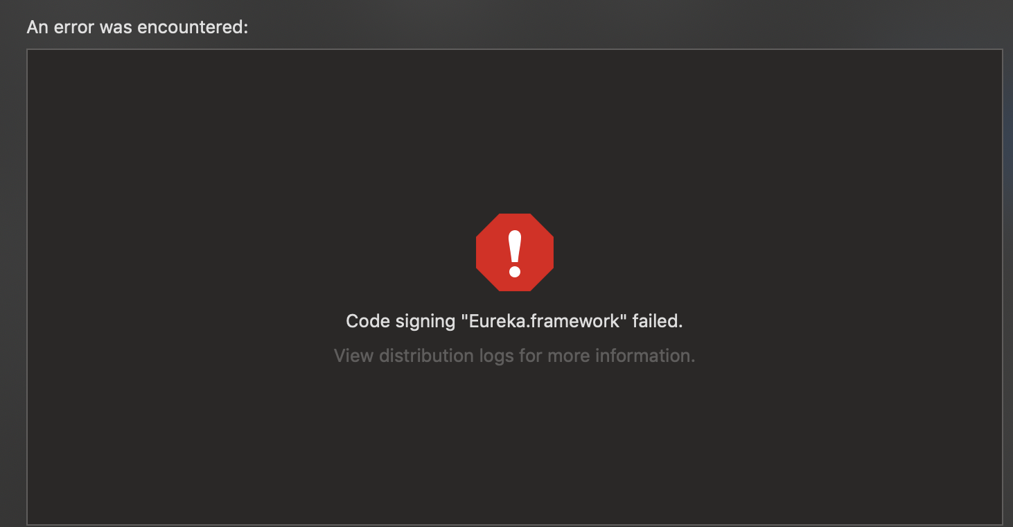 Eureka Code Signing Issue · Issue #1874 · xmartlabs/Eureka · GitHub