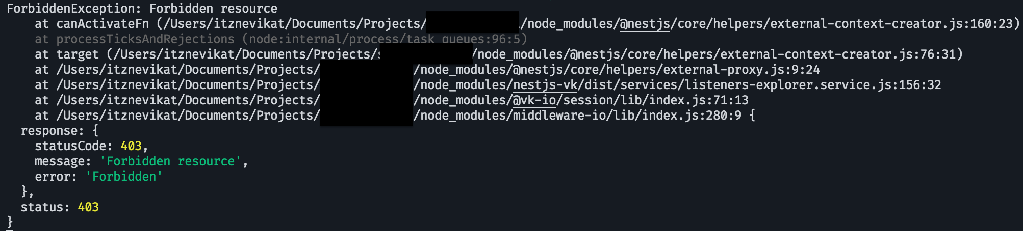 [Bug] ForbiddenException: Forbidden resource · Issue #3 · xTCry/nestjs-vk · GitHub