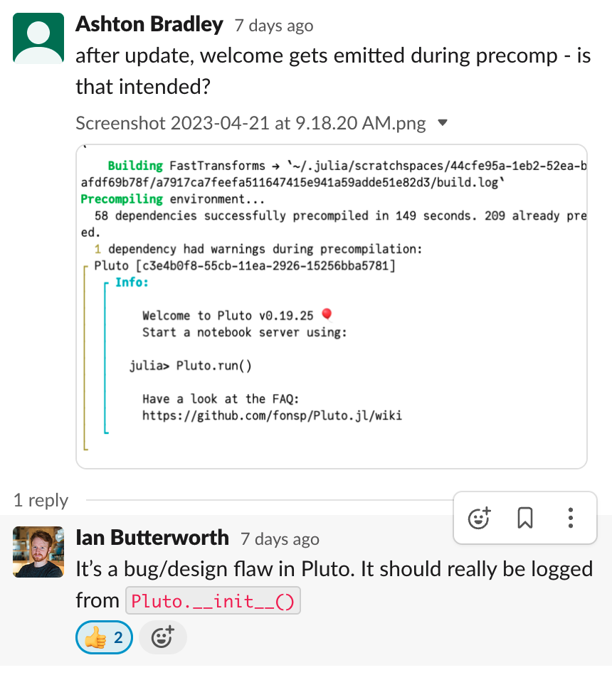 startup splash gets emitted during precompilation · Issue #2550 · fonsp ... startup splash gets emitted during precompilation · Issue #2550 · fonsp ...