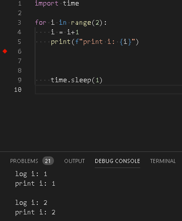 the logpoint is printed *before* the previous line. · Issue #71382 ...